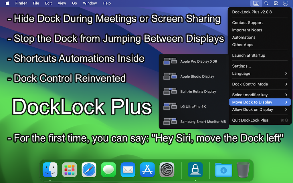 DockLock - Assistive Dock positioning for multi-display Macs